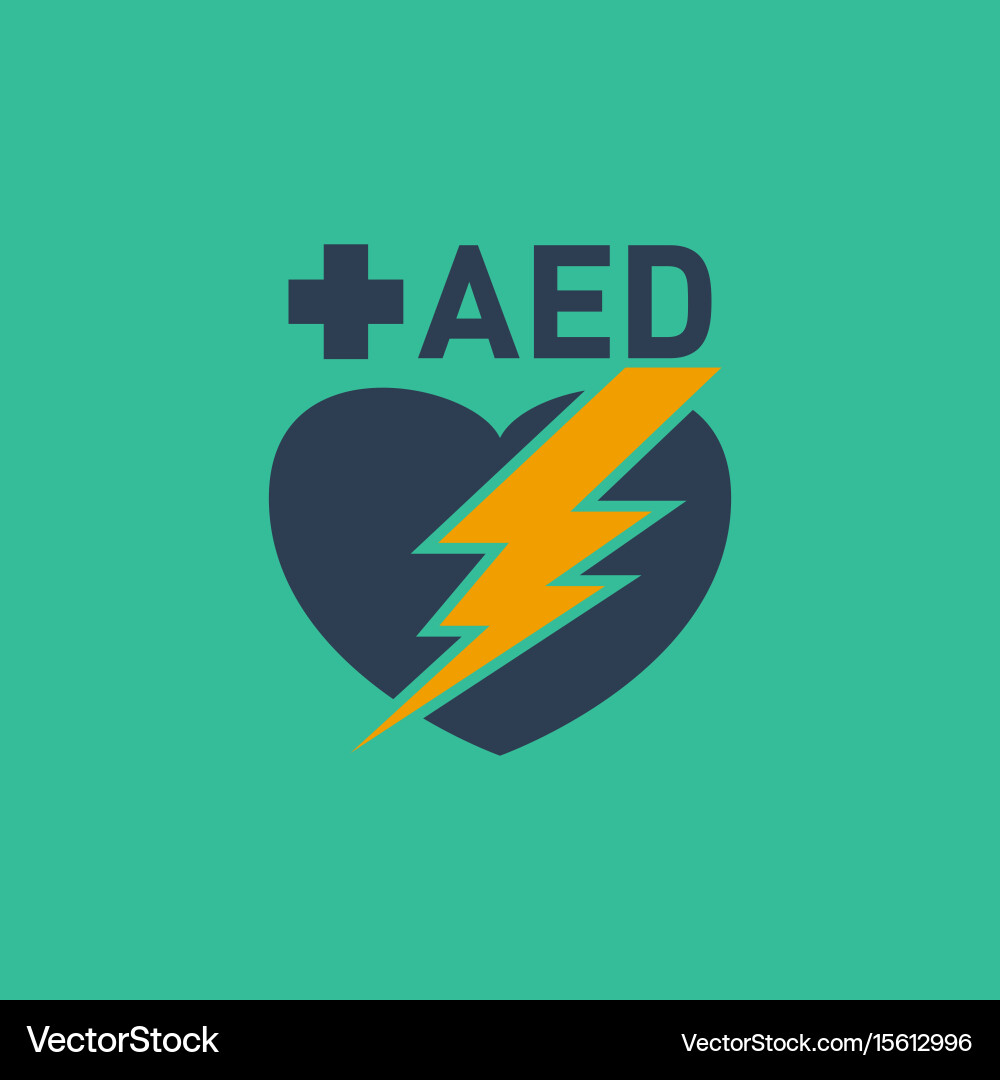 Aed automated external defibrillator logo Vector Image