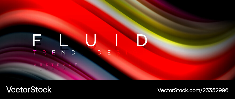 Bright colorful liquid fluid lines on black Vector Image