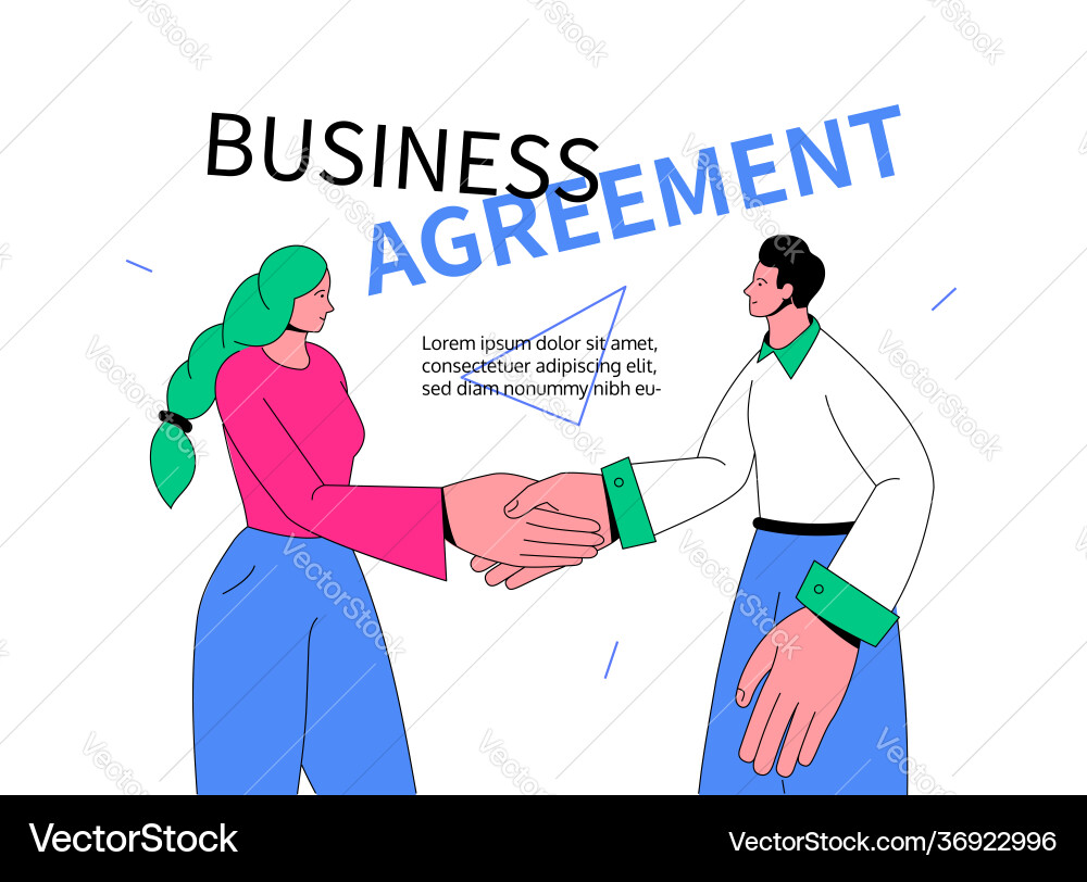 Business agreement - modern colorful flat design Vector Image
