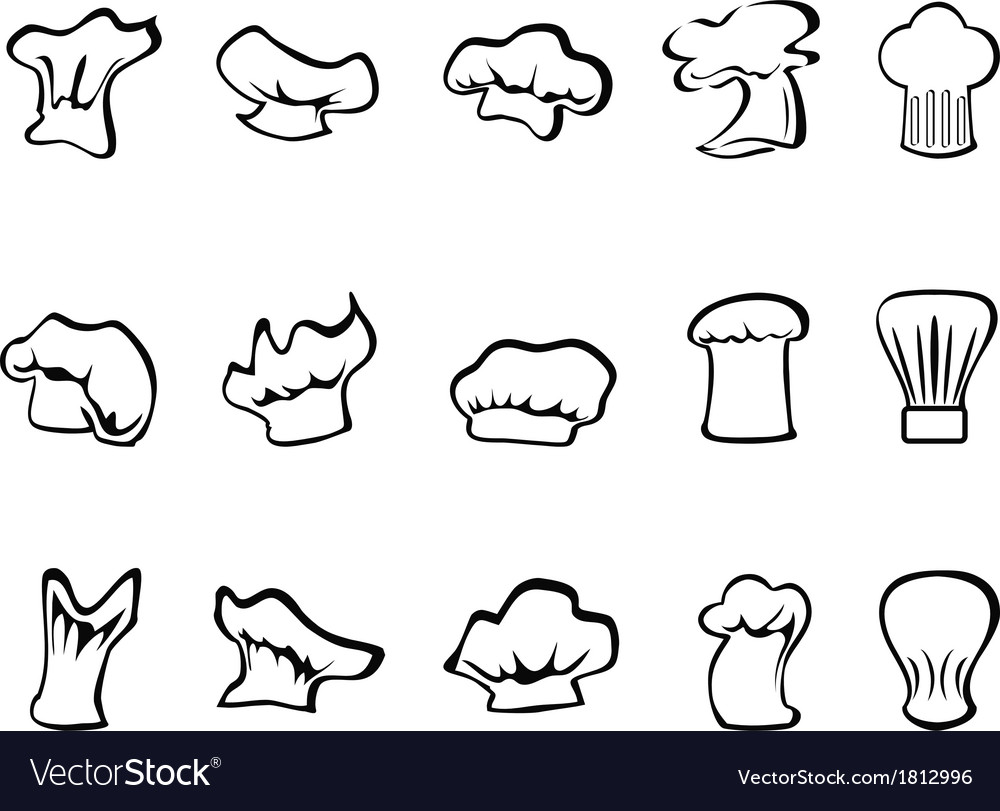 Chef hats set Royalty Free Vector Image - VectorStock