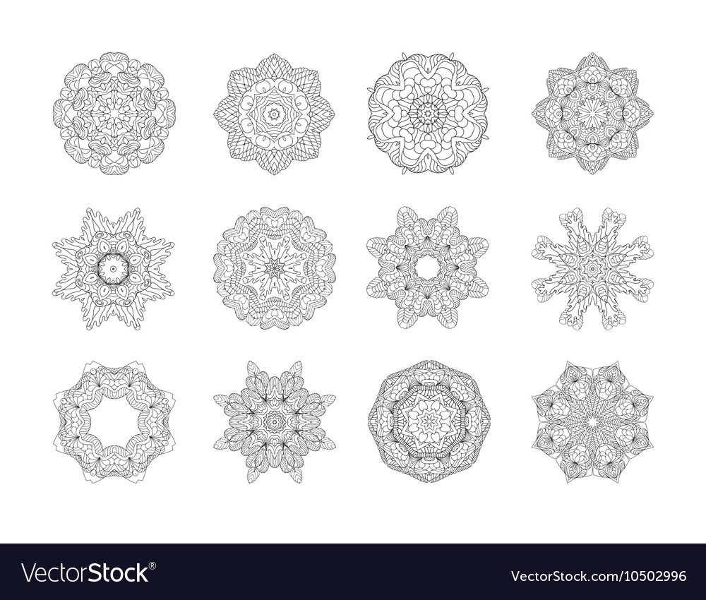 Circular pattern set Royalty Free Vector Image
