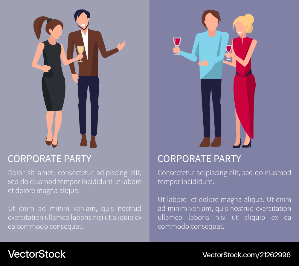 Corporate party set of posters Royalty Free Vector Image