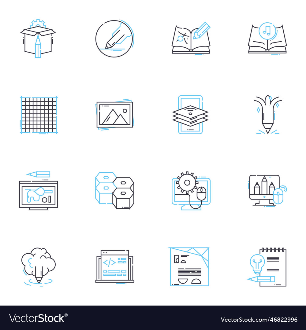 Critical solutions linear icons set analysis Vector Image