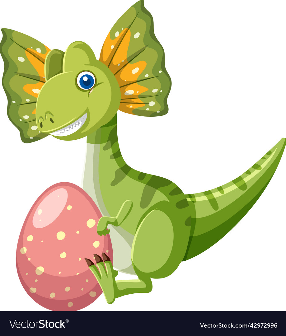 Cute dilophosaurus dinosaur cartoon Royalty Free Vector