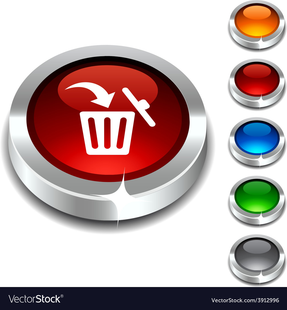 Delete 3d button Royalty Free Vector Image - VectorStock Delete 3d button Royalty Free Vector Image - VectorStock