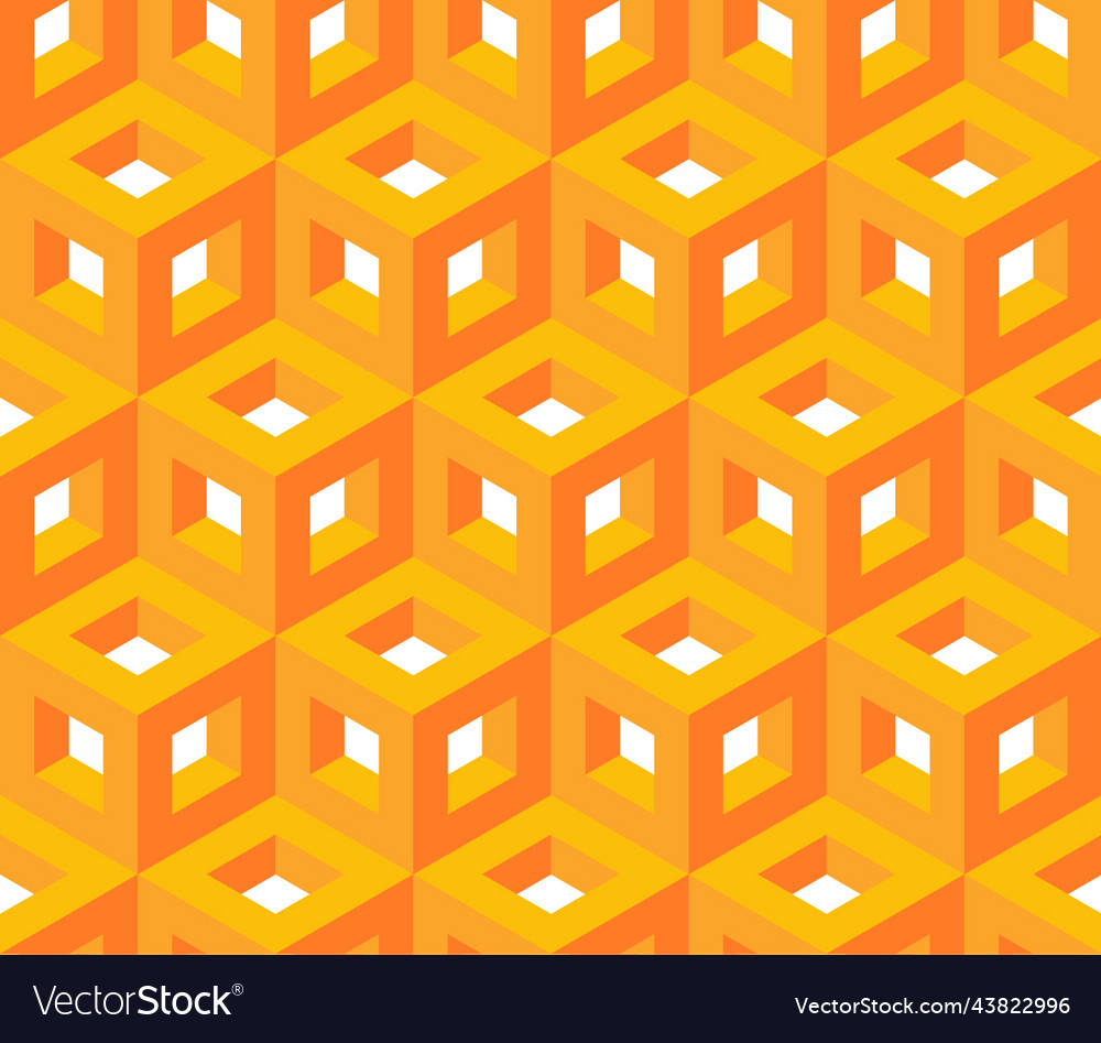 Hexagon cube seamless pattern Royalty Free Vector Image