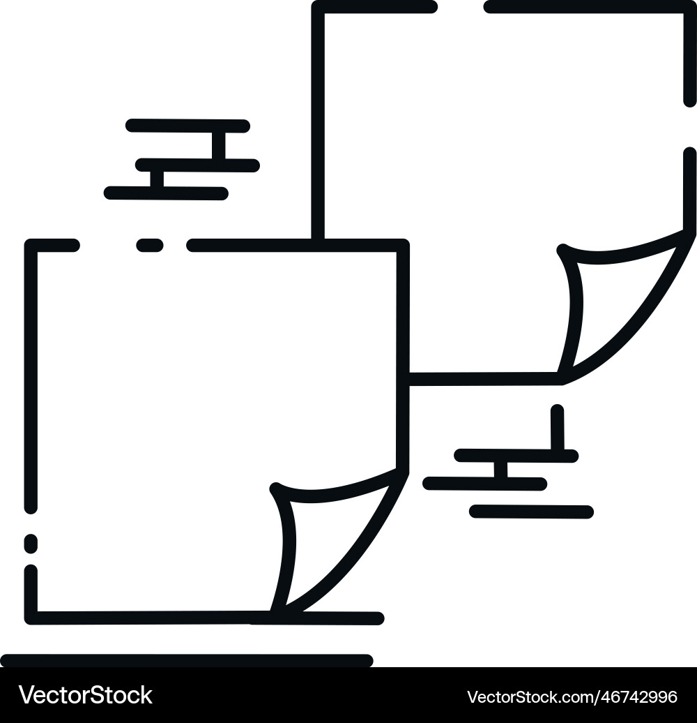 Isolated outline of post it note office supply Vector Image