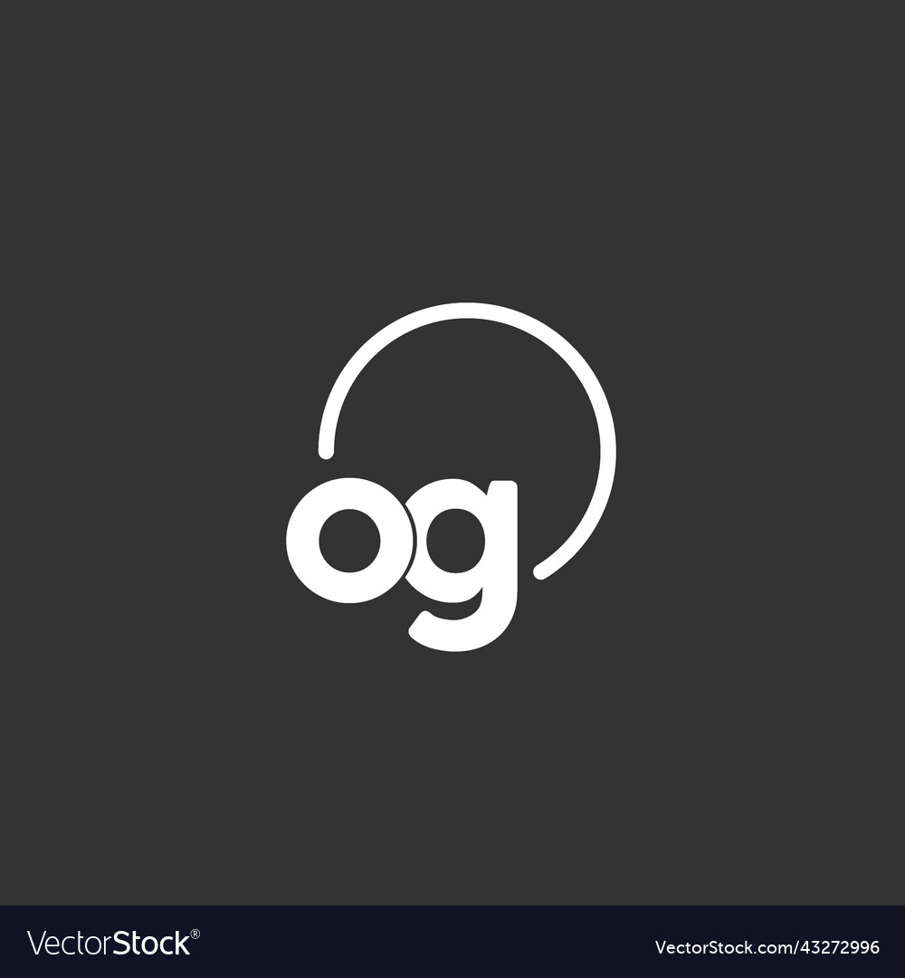 Og initial logo with rounded circle Royalty Free Vector
