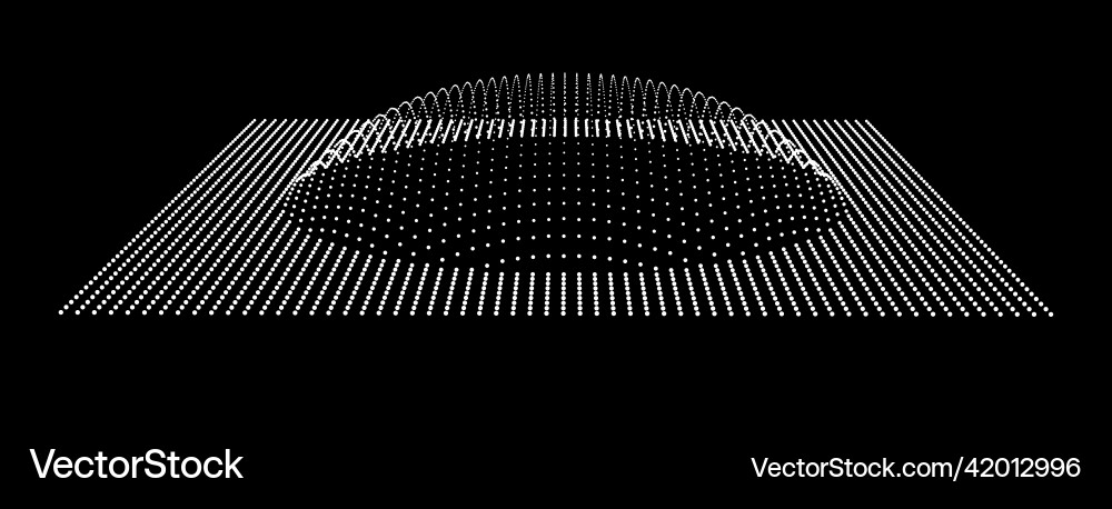 Particle dimension sound wave part of sphere Vector Image