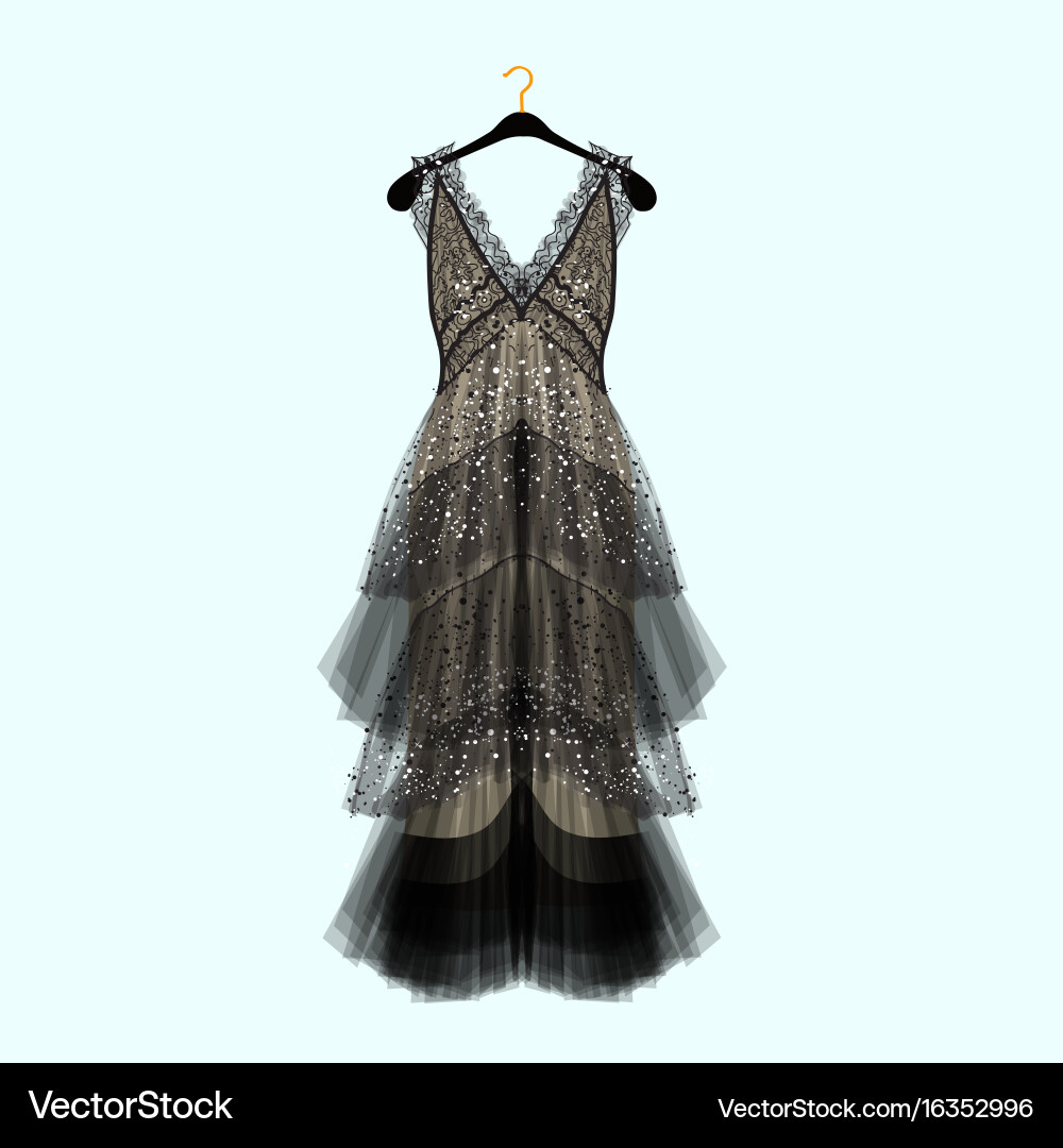 Retro style dress with rhinestones Royalty Free Vector Image
