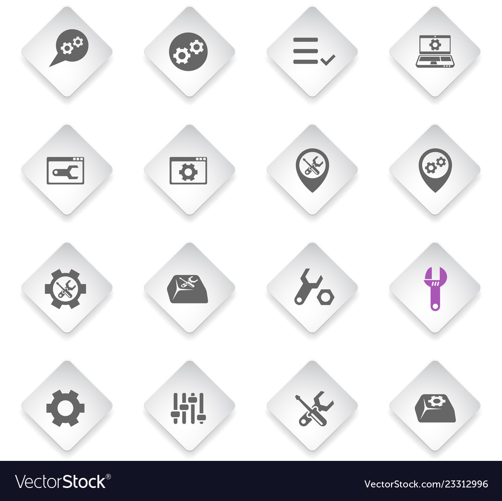 Settings icon set Royalty Free Vector Image - VectorStock