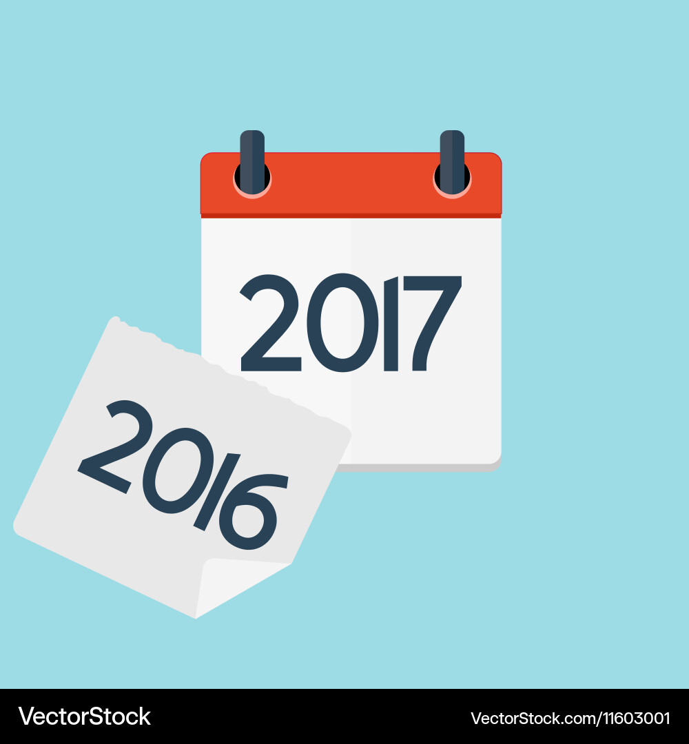 2017 new year calendar flat daily icon template Vector Image