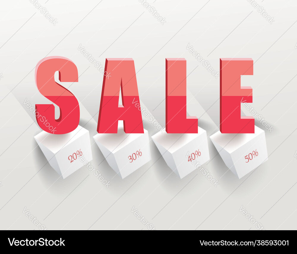3d pink sale sign Royalty Free Vector Image - VectorStock