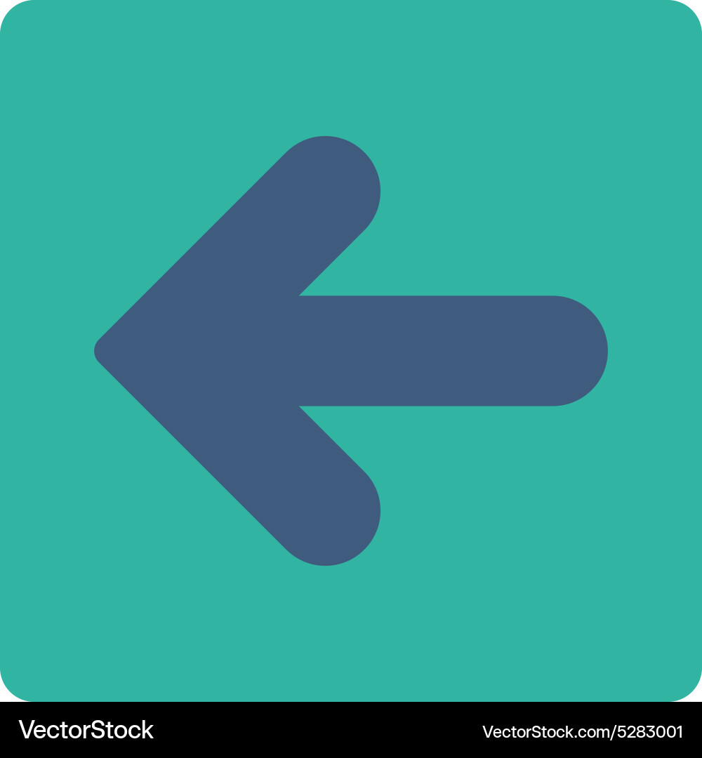Arrow left flat cobalt and cyan colors rounded Vector Image