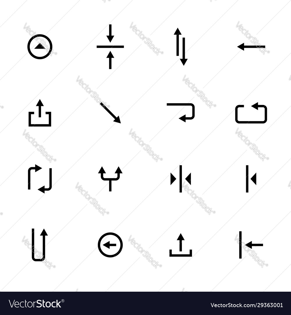 Black arrows icon set pointers for navigation Vector Image