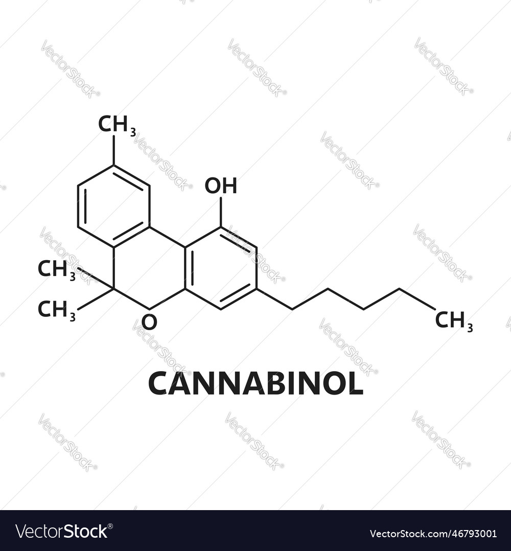 Cannabinol Cannabinoid Molecule Structure Vector Image