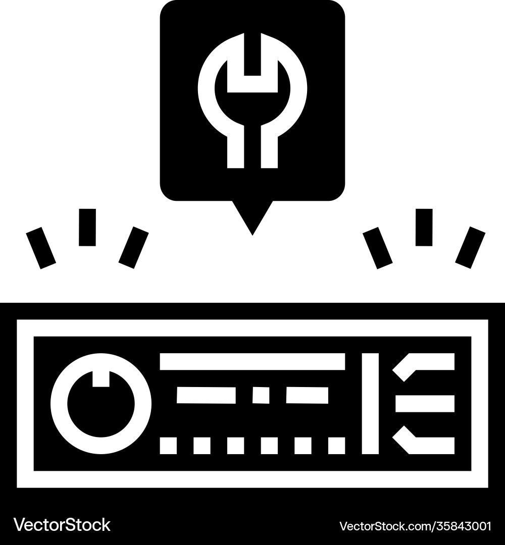 Car audio system repair glyph icon Royalty Free Vector Image