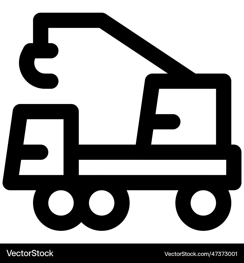 Crane truck designed for lifting heavy loads Vector Image