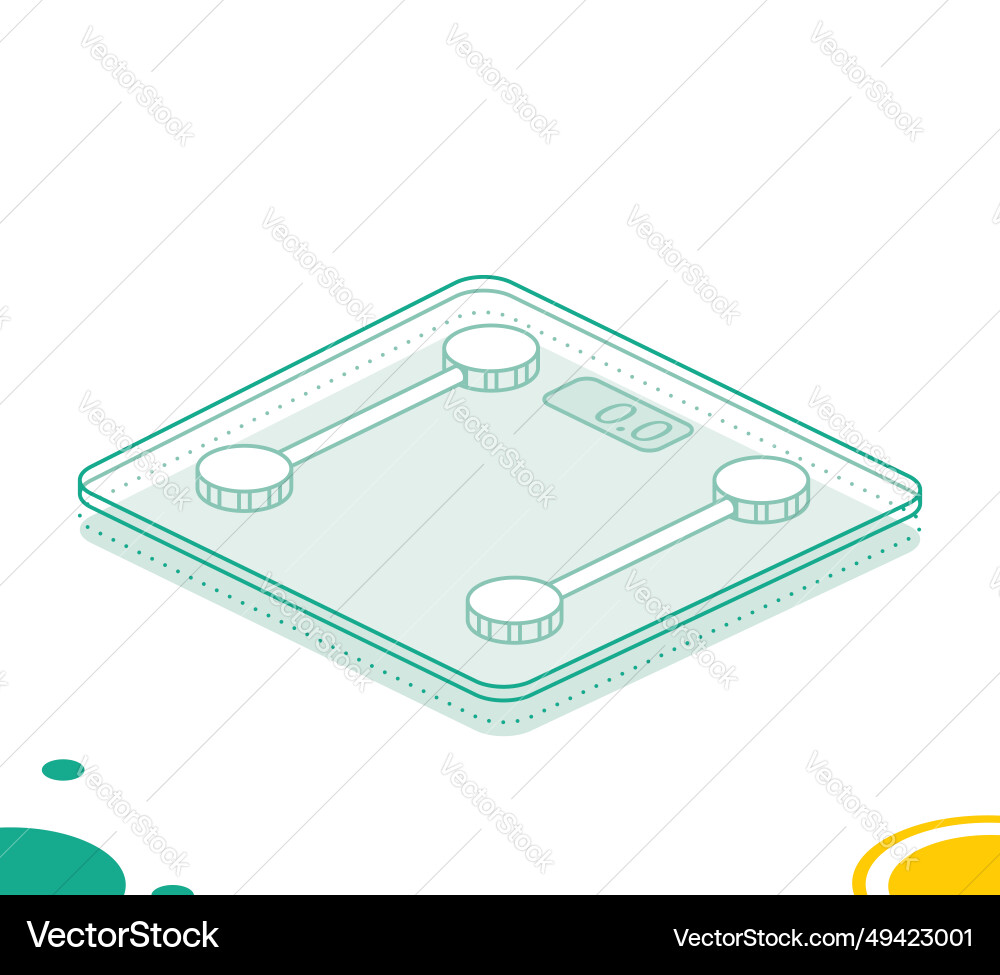 Digital body weight scale isometric outline Vector Image