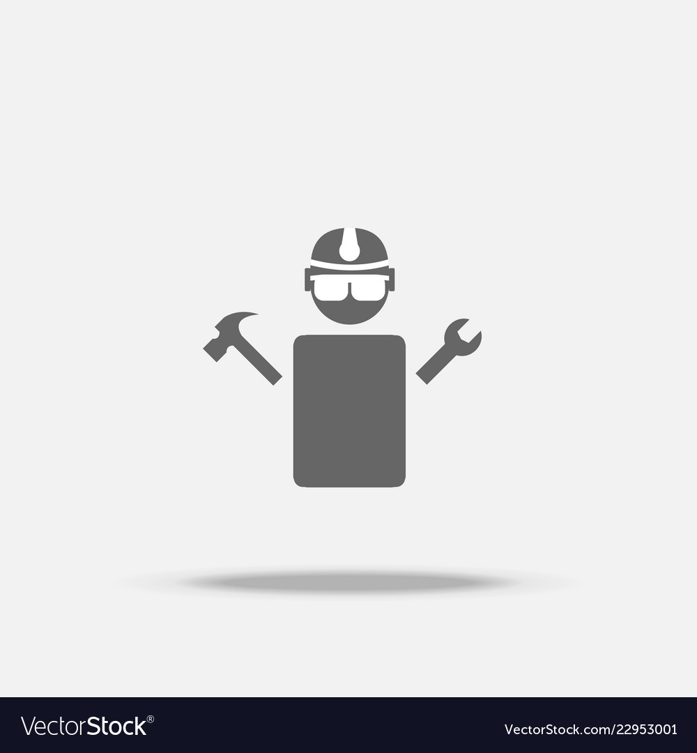 Engineer worker flat design icon Royalty Free Vector Image