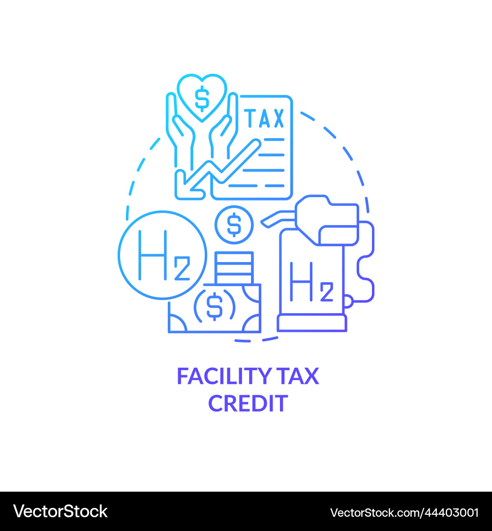 Facility tax credit blue gradient concept icon Vector Image
