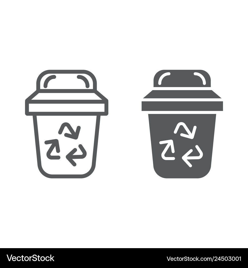 Garbage line and glyph icon ecology trash Vector Image