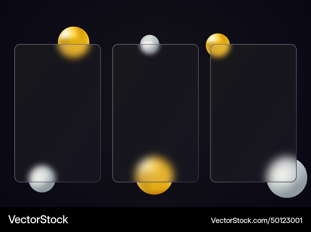 Glass morphism effect set of vertical Royalty Free Vector