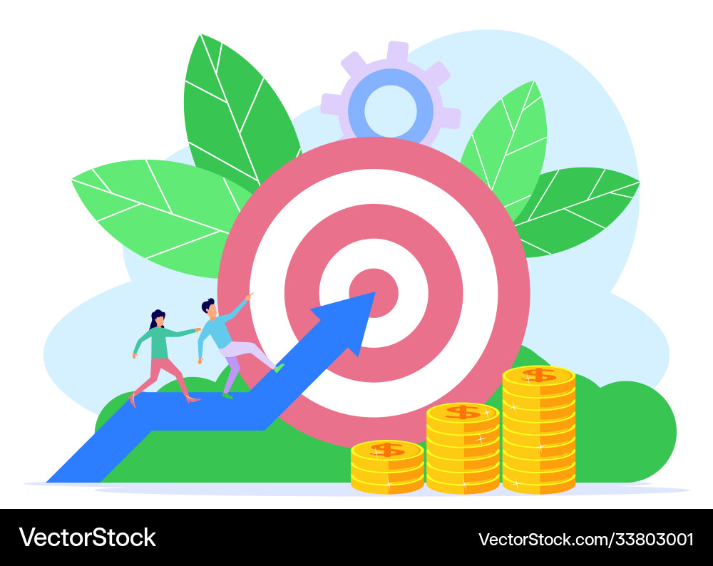Graphic cartoon character business target Vector Image