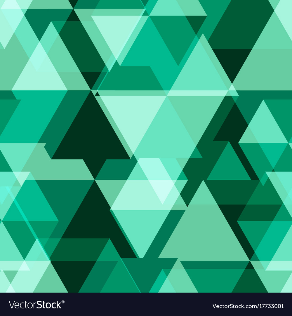 Green Geometry Abstract Seamless Pattern Vector Image