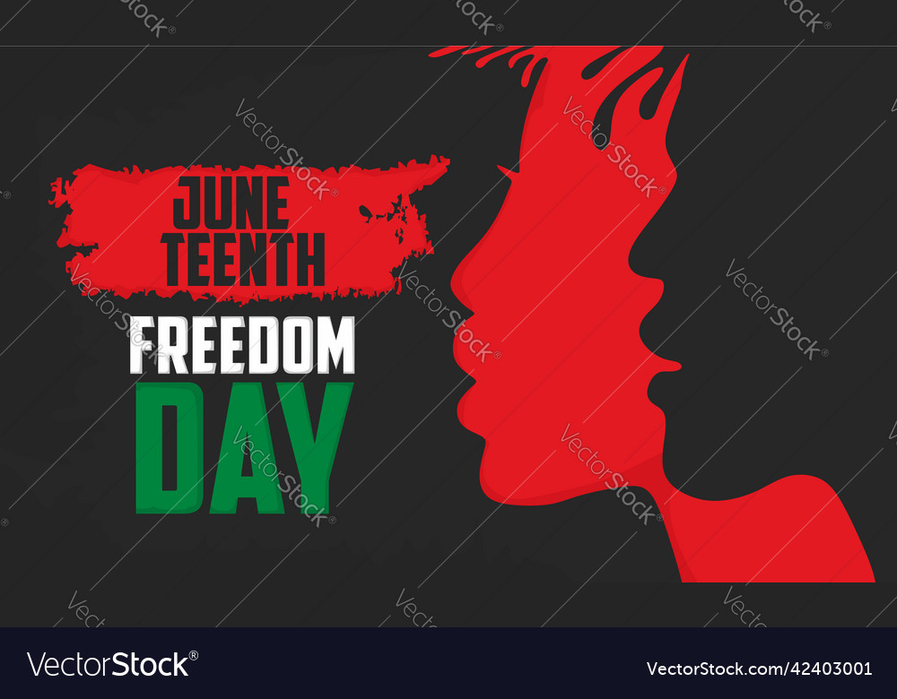 Juneteenth freedom day writing Royalty Free Vector Image