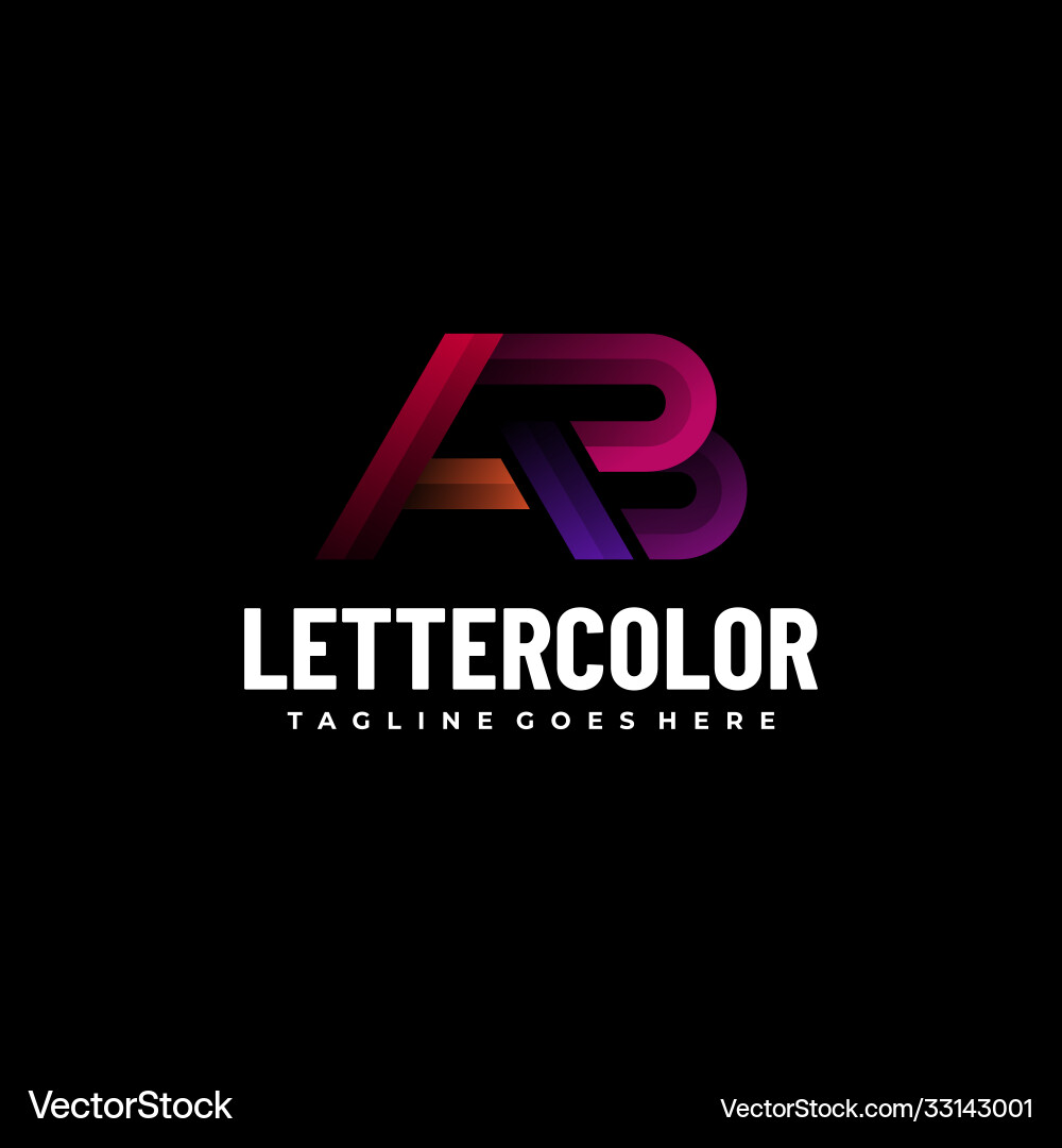 Logo letter color gradient colorful style Vector Image