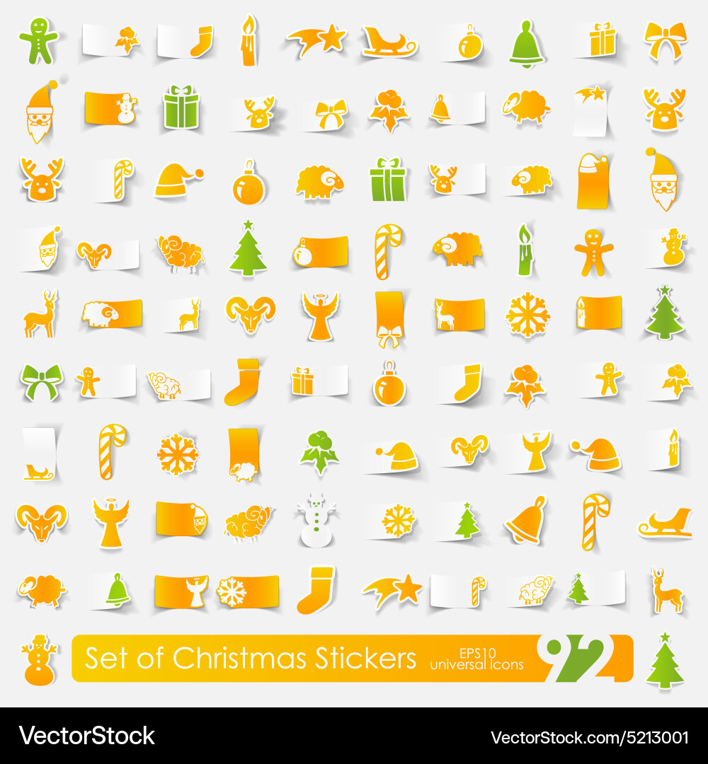Set of christmas stickers Royalty Free Vector Image