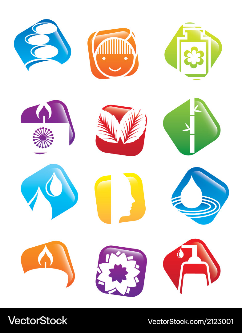 Spa icons over white background Royalty Free Vector Image