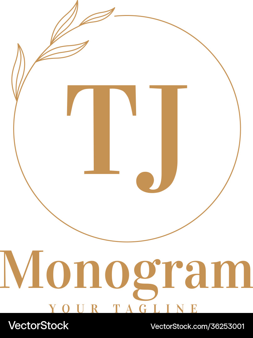Tj initial a logo design with feminine style Vector Image