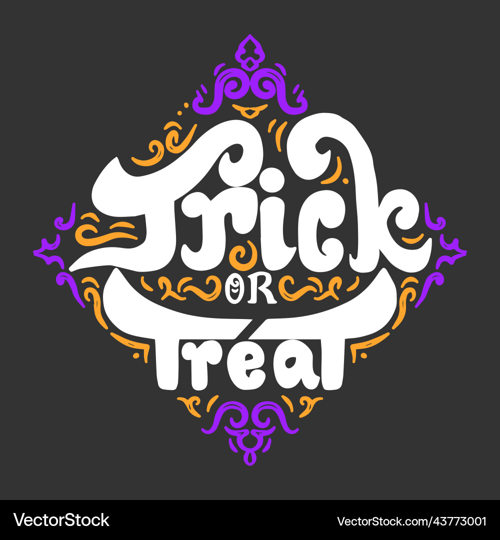 Trick or treat lettering design Royalty Free Vector Image