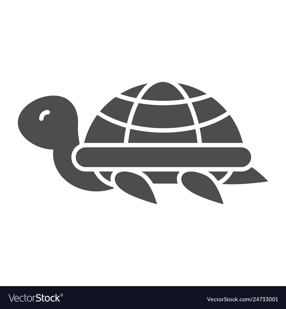Turtle solid icon animal Royalty Free Vector Image