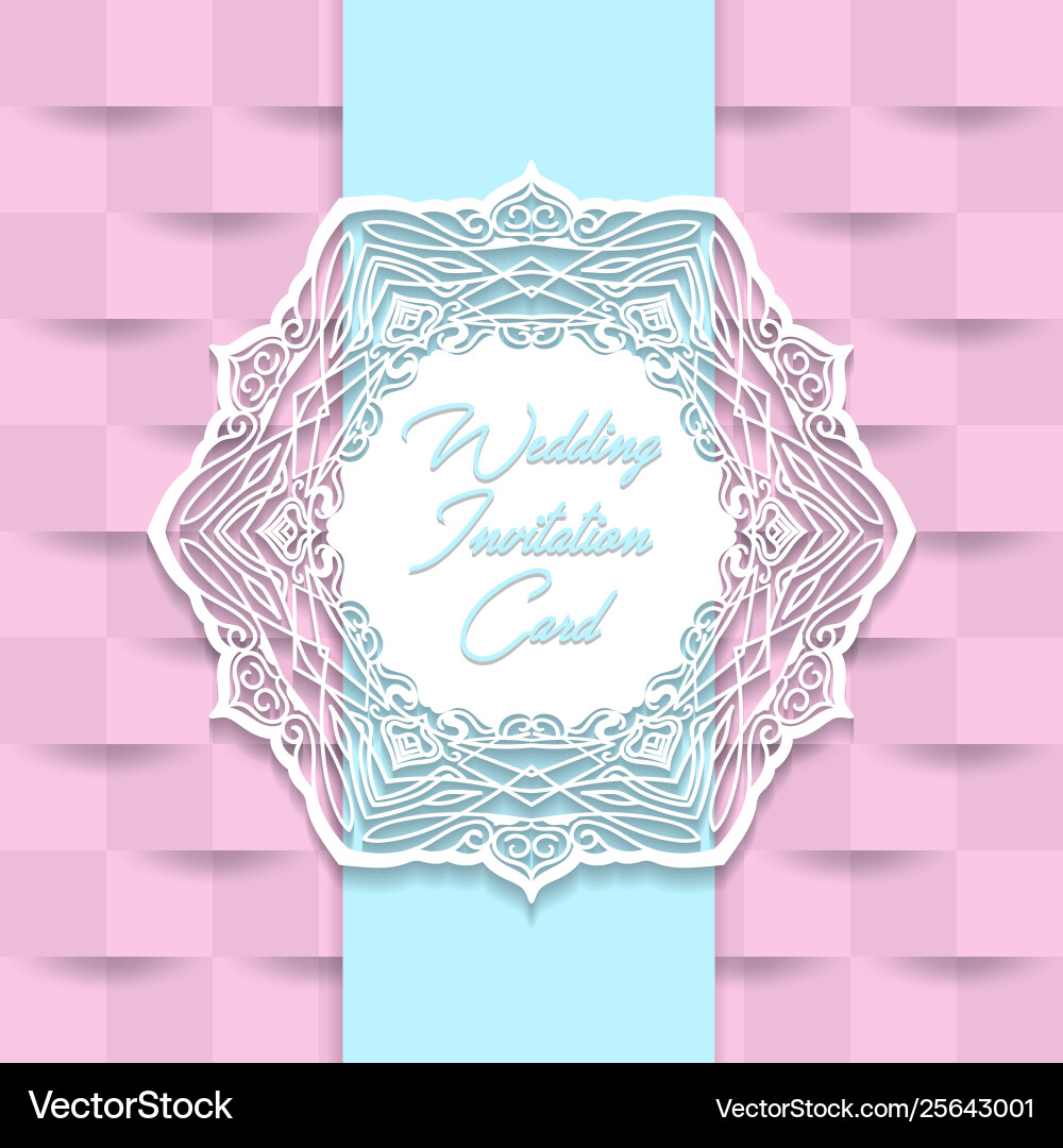 Wedding invitation card paper cut design Vector Image