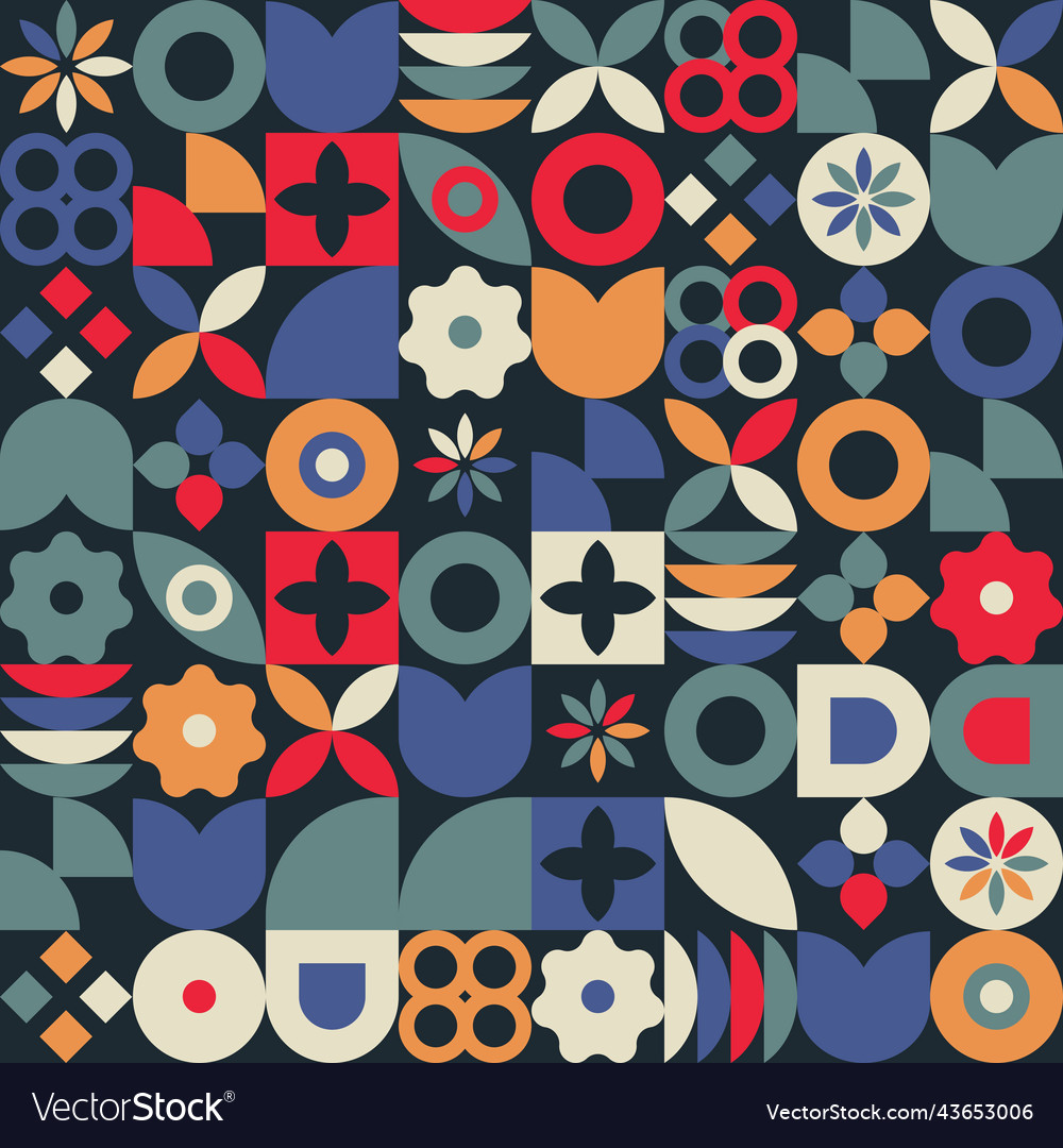 Abstract retro geometric seamless pattern bright Vector Image