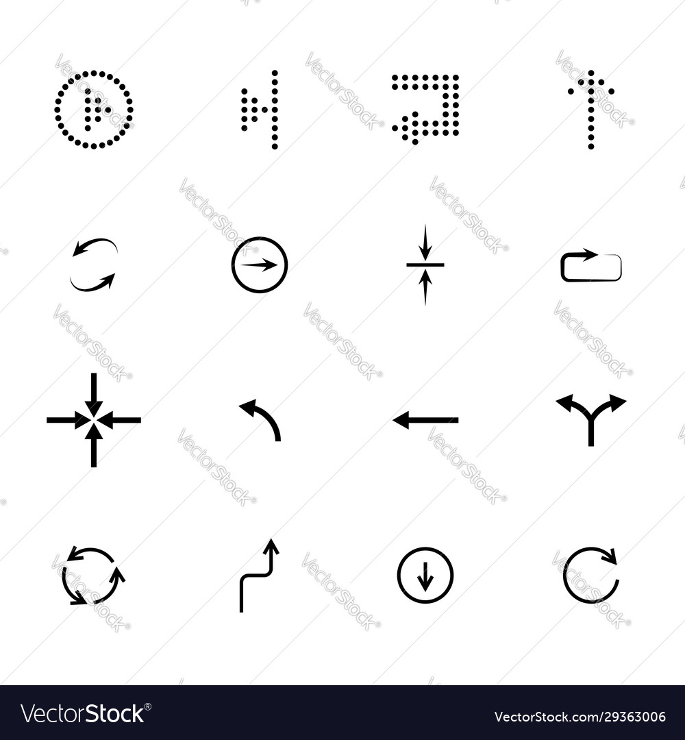 Black arrows icon set pointers for navigation Vector Image