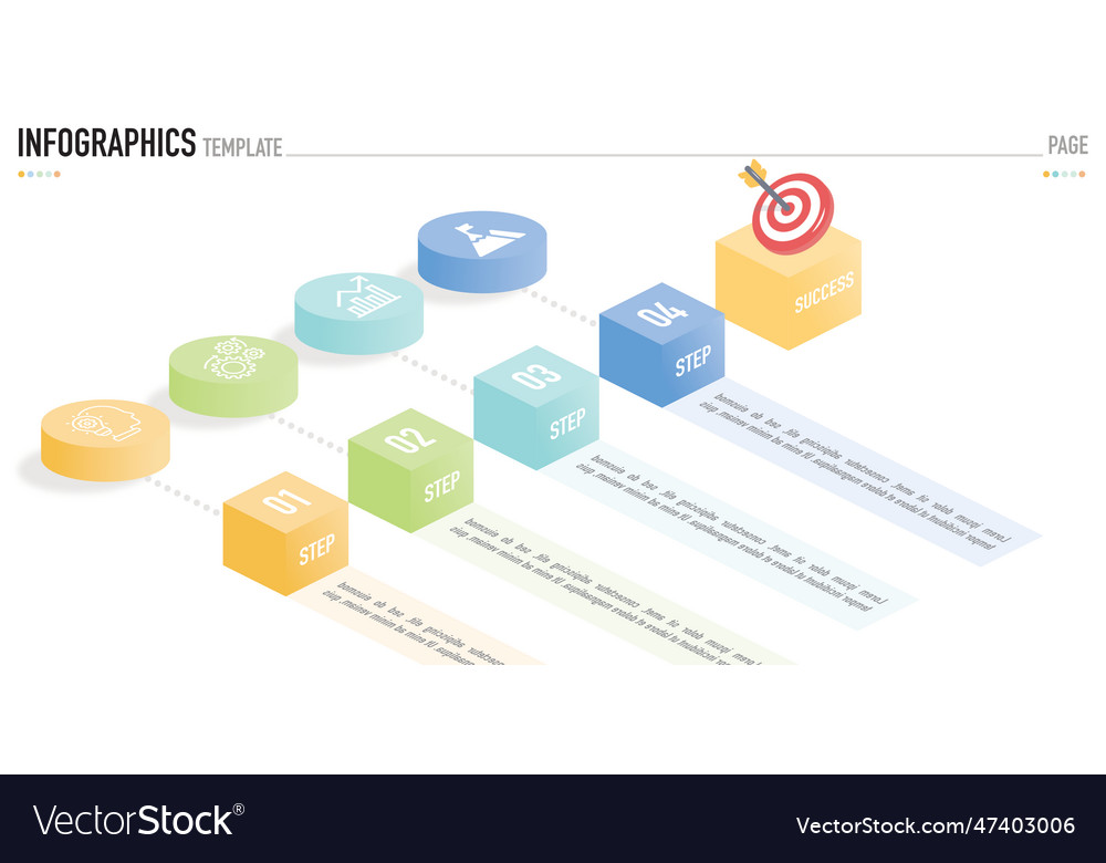 Circular and rectangular isometric infographic Vector Image
