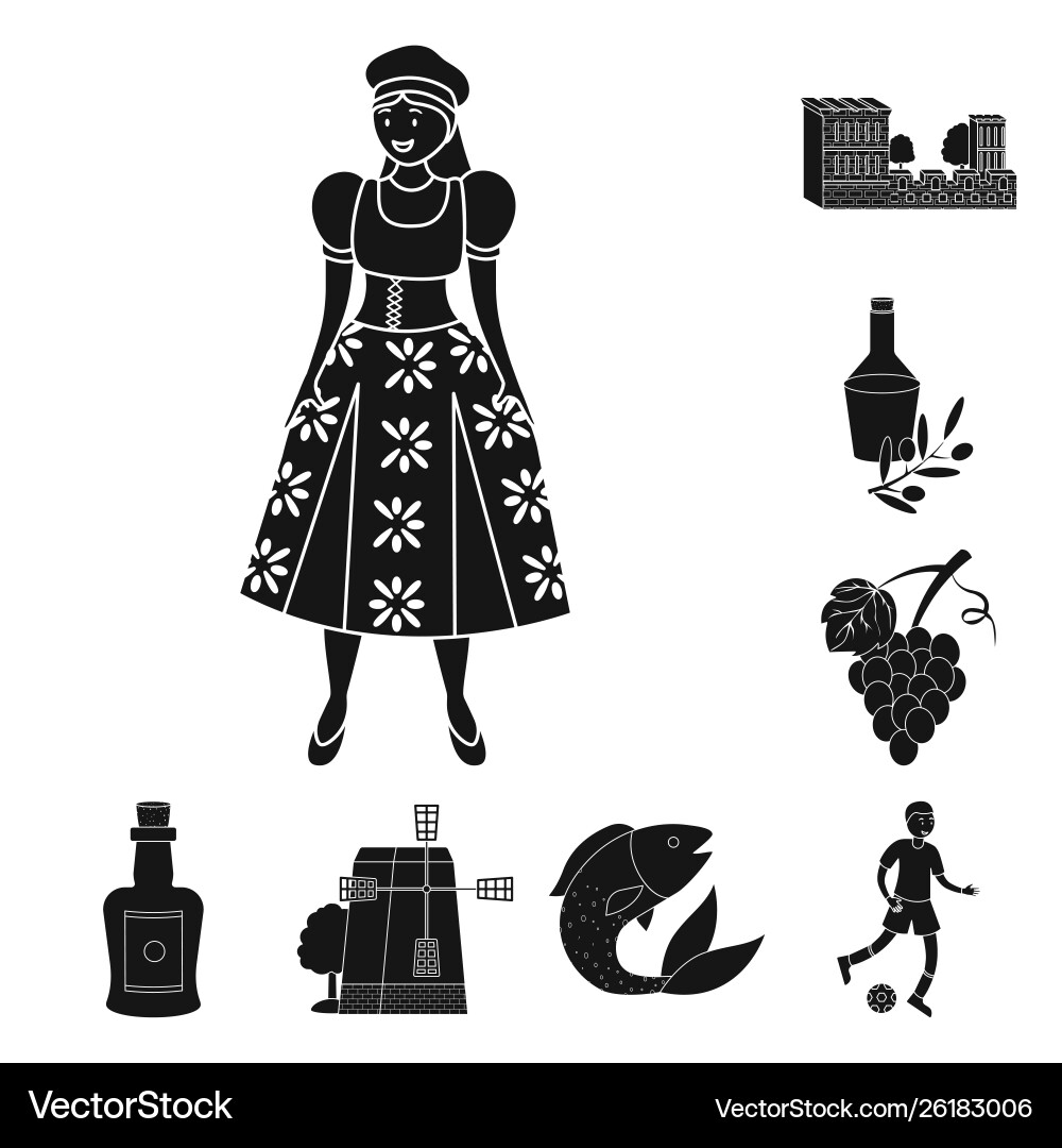 Design and country sign set Royalty Free Vector Image