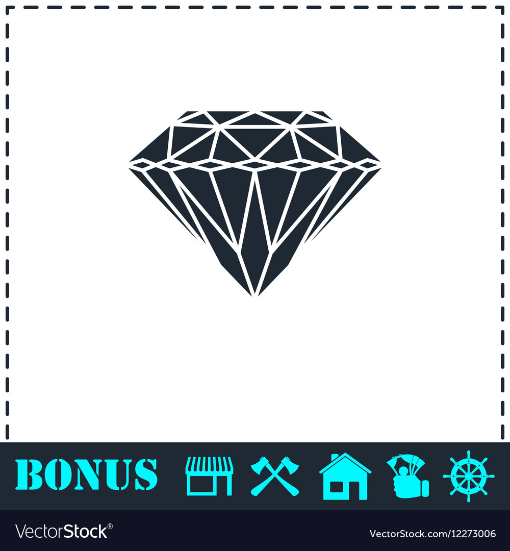 Diamond icon flat Royalty Free Vector Image - VectorStock