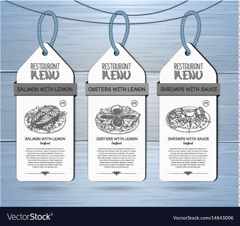 Hand drawing restaurant menu label design Vector Image