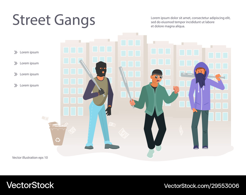 Horror gang criminals Royalty Free Vector Image