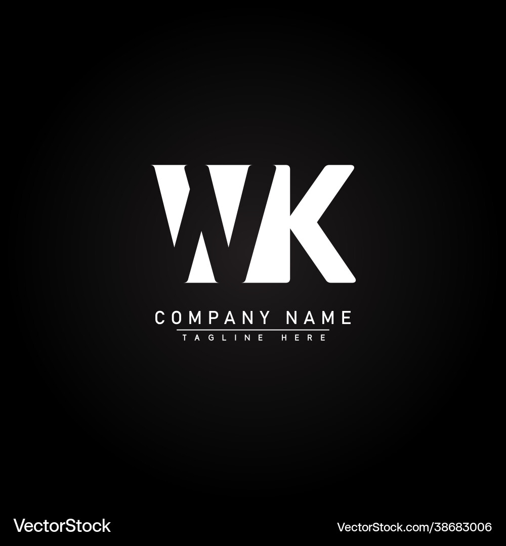 Initial letter wk logo - minimal business Vector Image