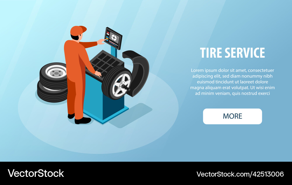 Isometric car repair banner Royalty Free Vector Image