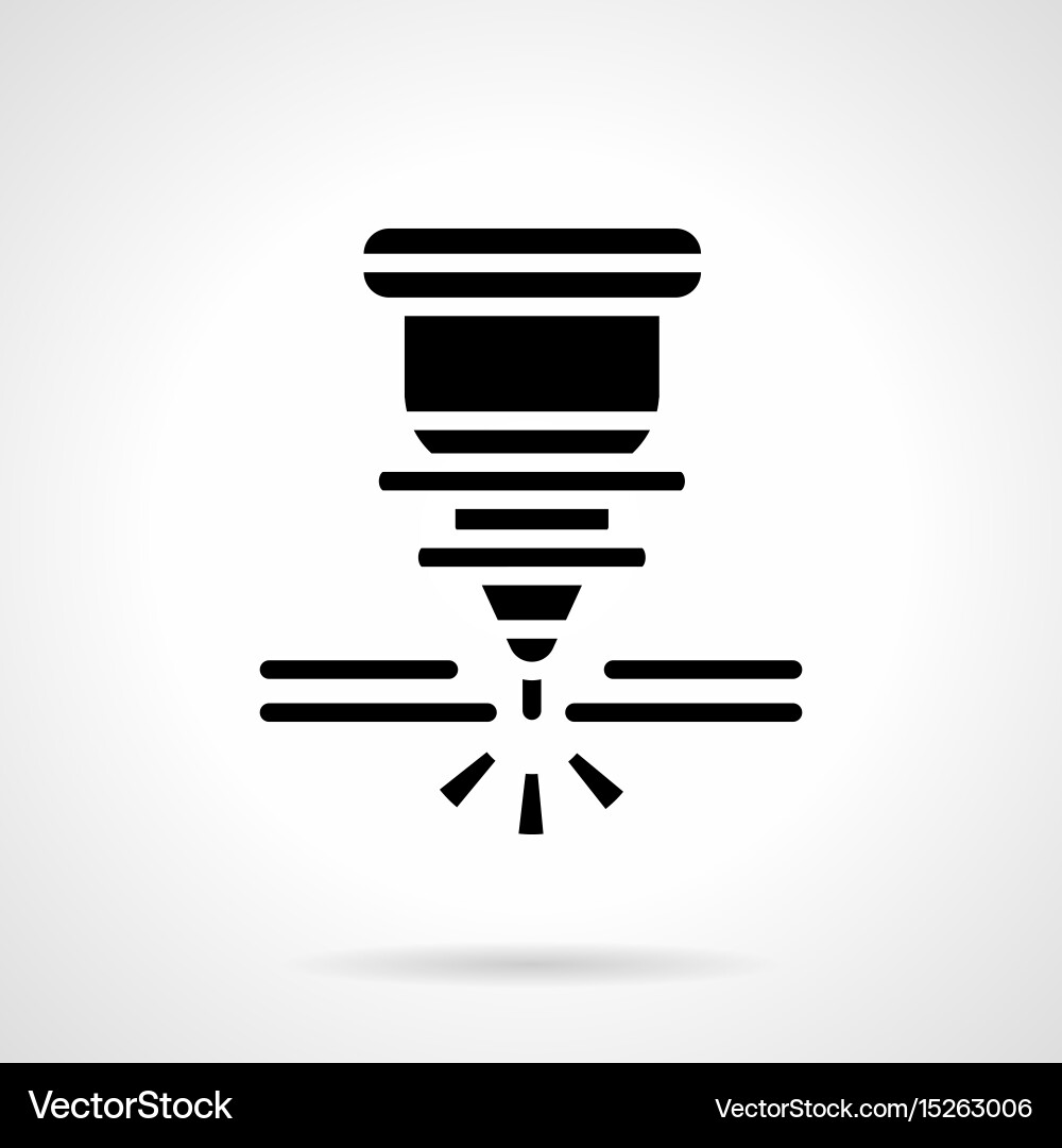 Metal working laser glyph style icon Royalty Free Vector