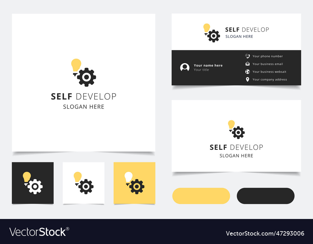 Self develop logo design with editable slogan Vector Image