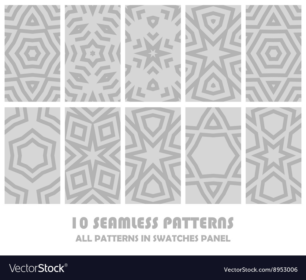 Set geometric seamless patterns Royalty Free Vector Image
