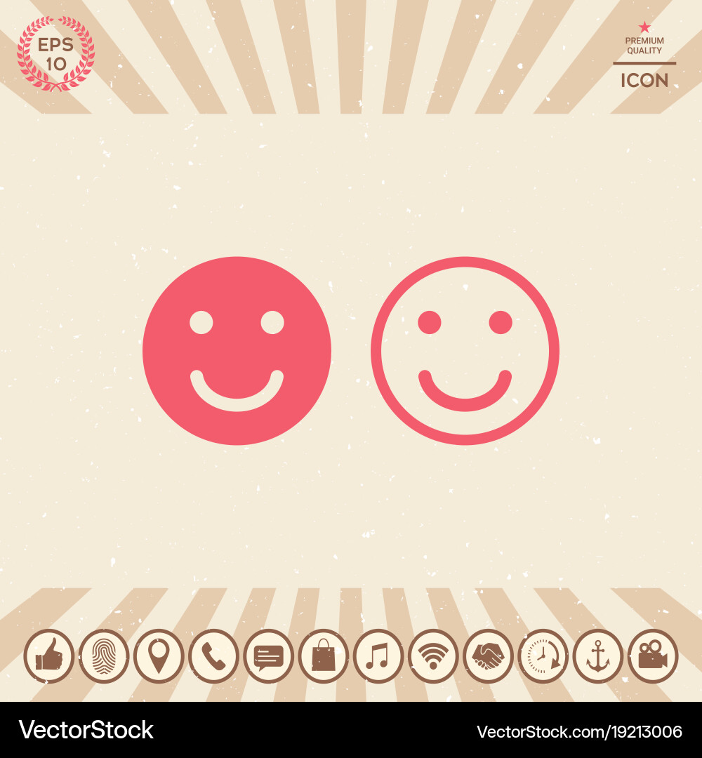 Smile icon happy face symbol for your web site Vector Image